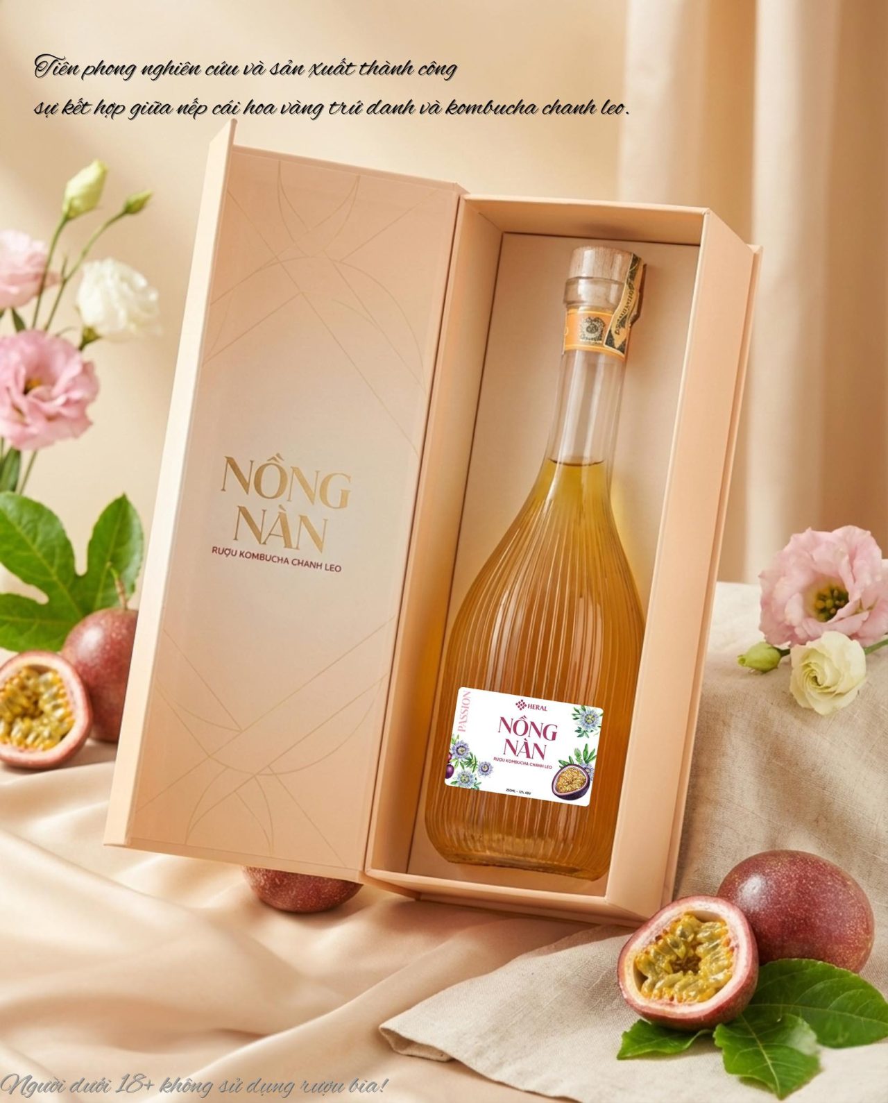 Rượu Kombucha PASSION - Vị Chanh Leo - Heral Biotics